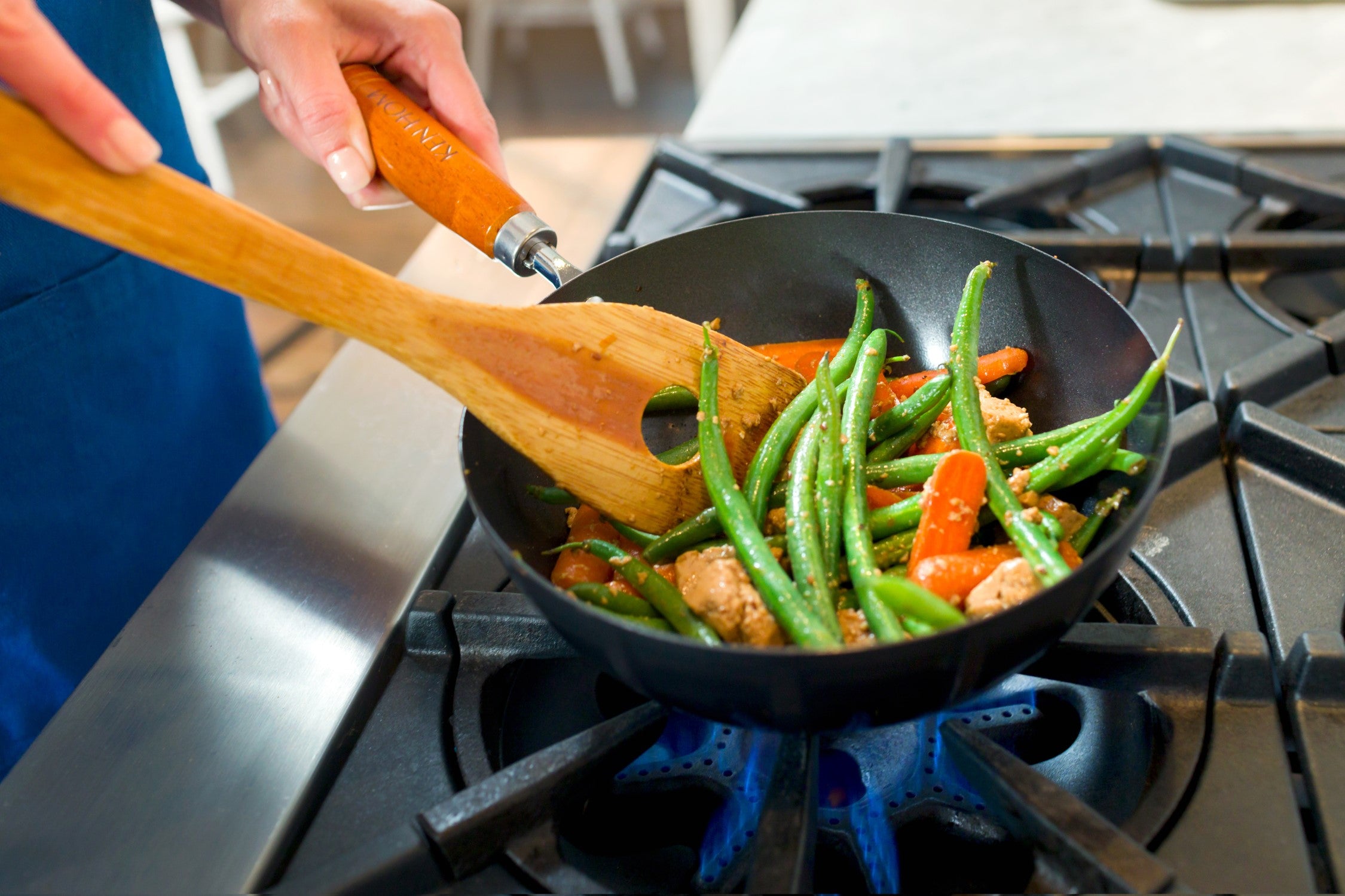 Ken Hom Classic Non-Stick Carbon Steel Mini Wok, 8 in